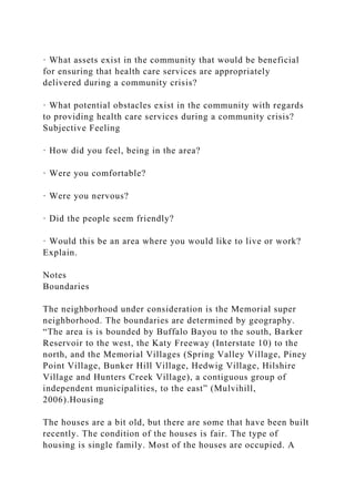 Running Head Windshield Survey1 Windshield Survey.docx