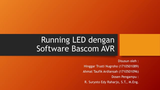 Running led dengan software bascom avr | PPT