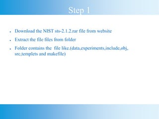 Running of nist test | PPTX