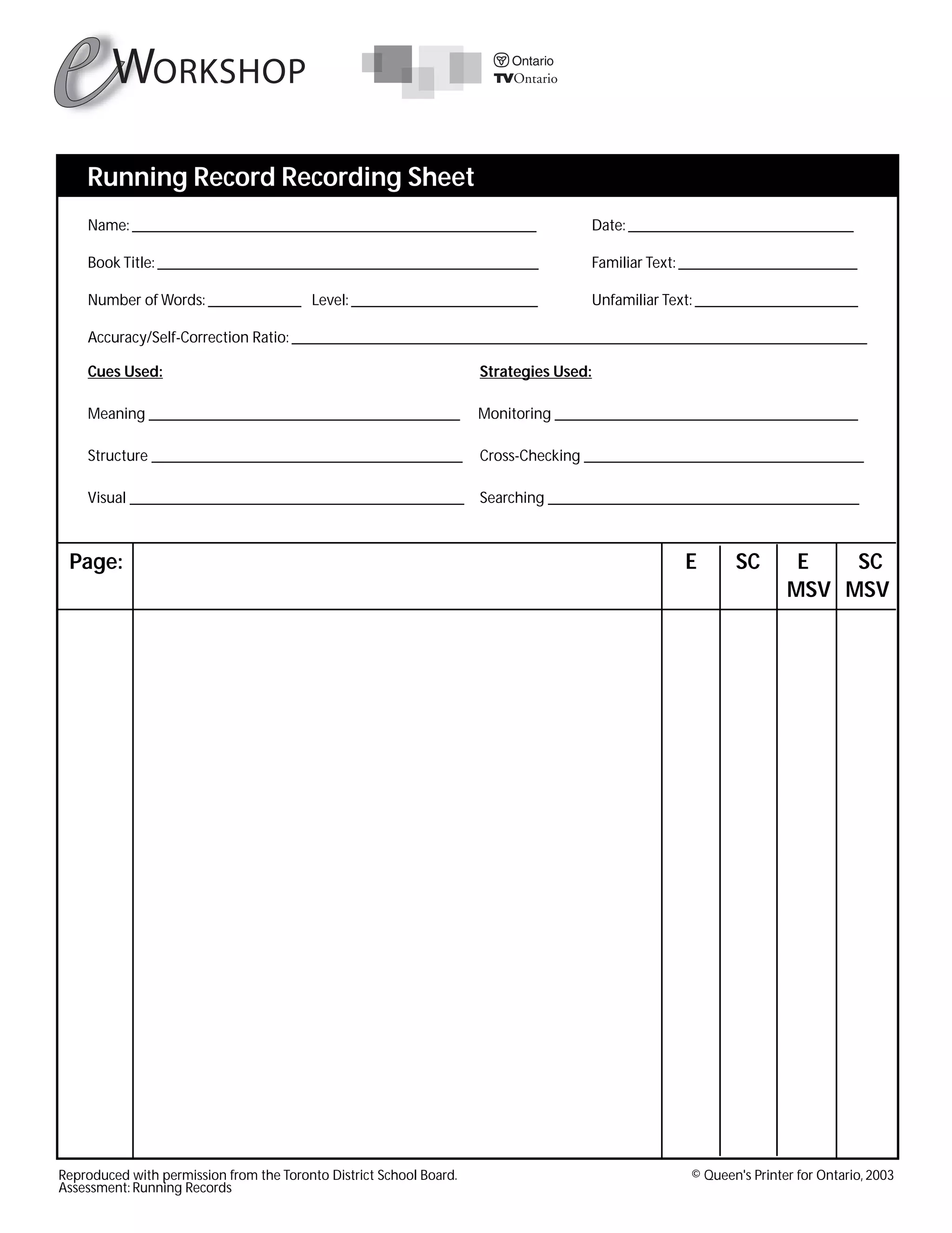 Running recordsheet | PDF