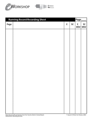 Running recordsheet | PDF
