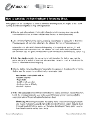 Running recordsheet | PDF | Educational Assessment | Education