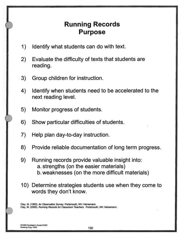 Running records packet | PDF