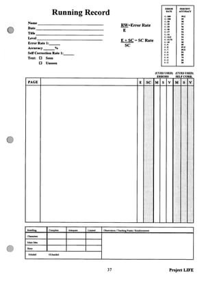 Running records packet | PDF