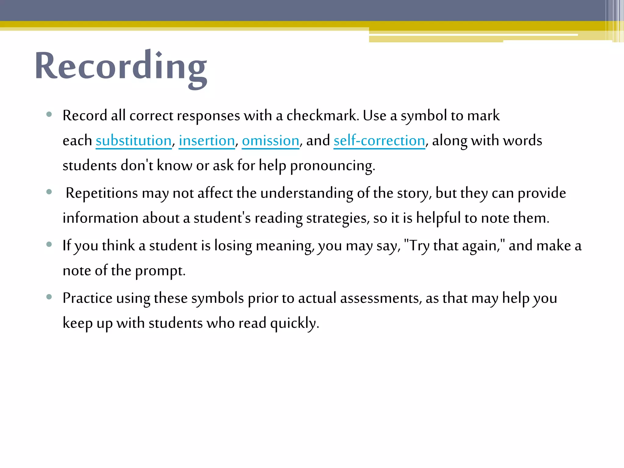 Running records technique | PPTX