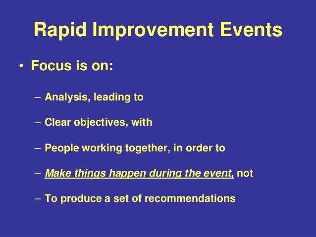 Running Rapid Improvement Events