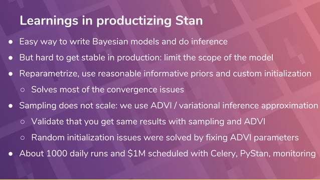 Running Stan in Production: Bayesian Revenue Estimation | PPT