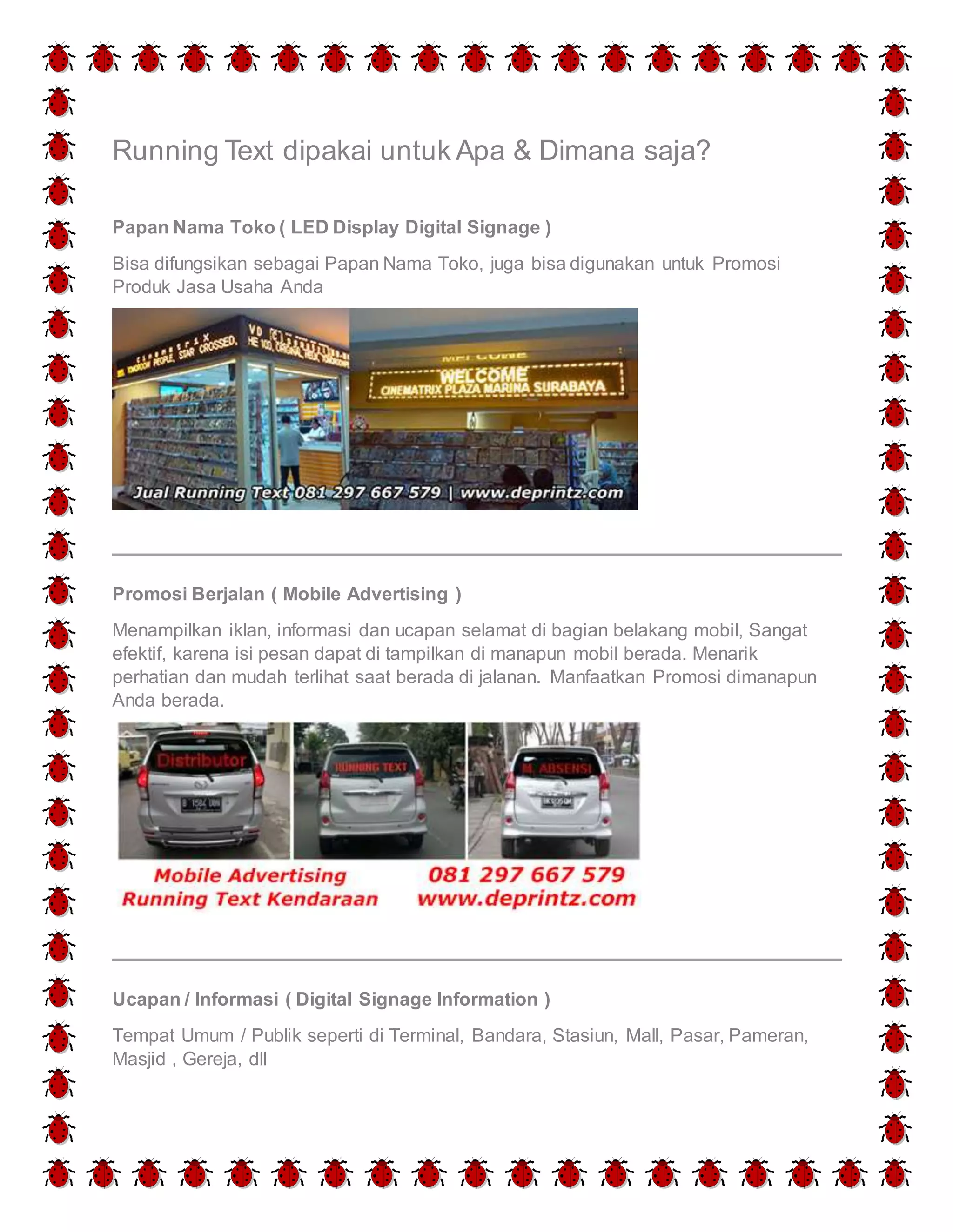 Running text dipakai untuk apa | DOCX