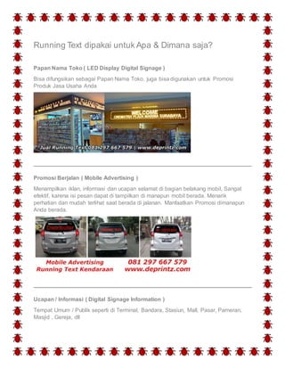 Running text dipakai untuk apa | DOCX