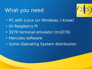 Running your mainframe on linux (for fun and profit) | PDF