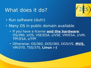 Running your mainframe on linux (for fun and profit) | PDF | Operating ...