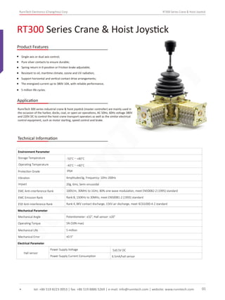 RunnTech RT300 Crane & Hoist Joystick Controller | PDF