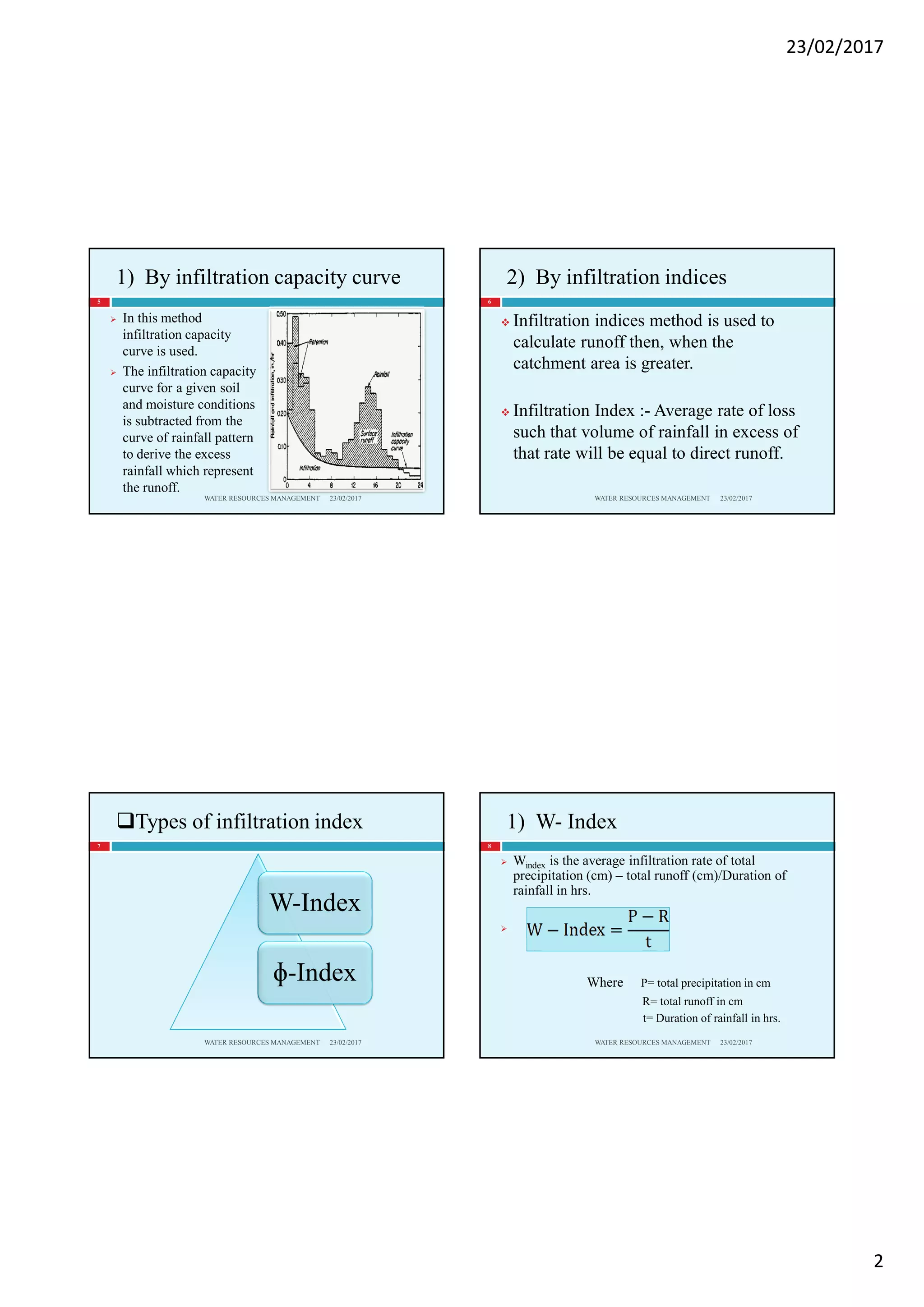 Runoff computation by infiltration indices | PDF