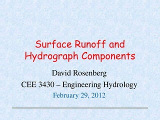 Hydrological model and the hydrograph plots | PPT