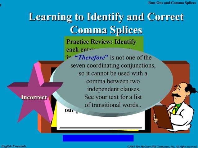 Run-Ons and Comma Splices | PPT