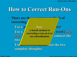 Run-Ons and Comma Splices | PPT
