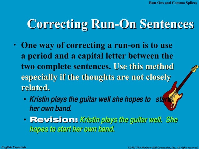 Run-Ons and Comma Splices | PPT