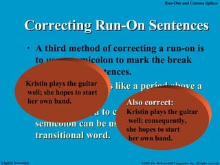 Run-Ons and Comma Splices | PPT