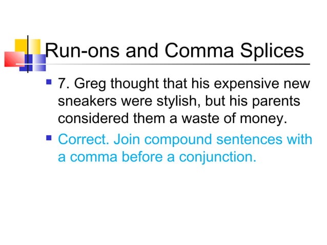 Run-ons and Comma Splices ppt | PPT