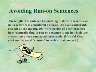 Run On Sentences | PPT