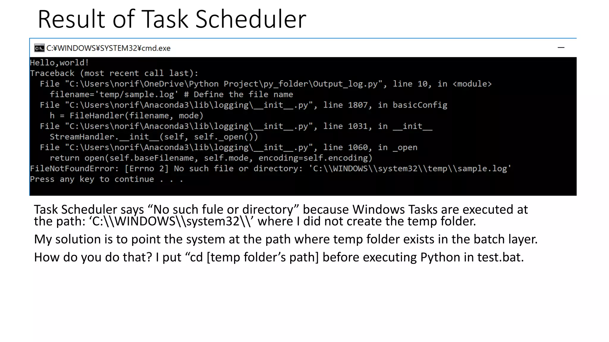 Run python from windows taskscheduler | PPTX