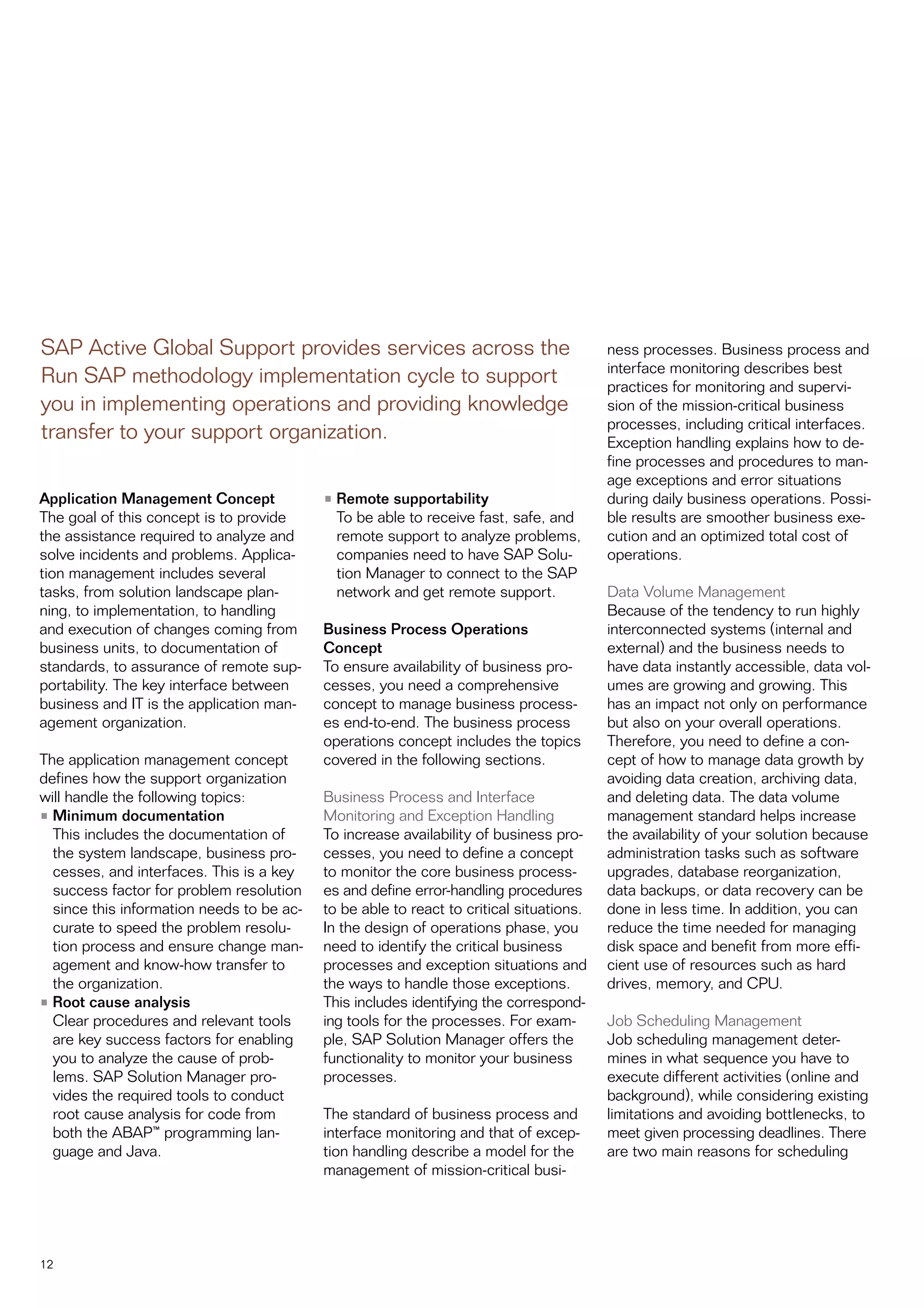 Run sap methodology how to implement end to-end solution operations | PDF