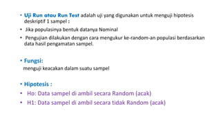 Run test satu sampel | PPTX