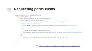 Runtime permissions handling with easy permissions | PPT