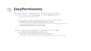 Runtime permissions handling with easy permissions | PPT