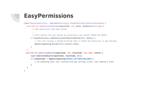 Runtime permissions handling with easy permissions | PPT
