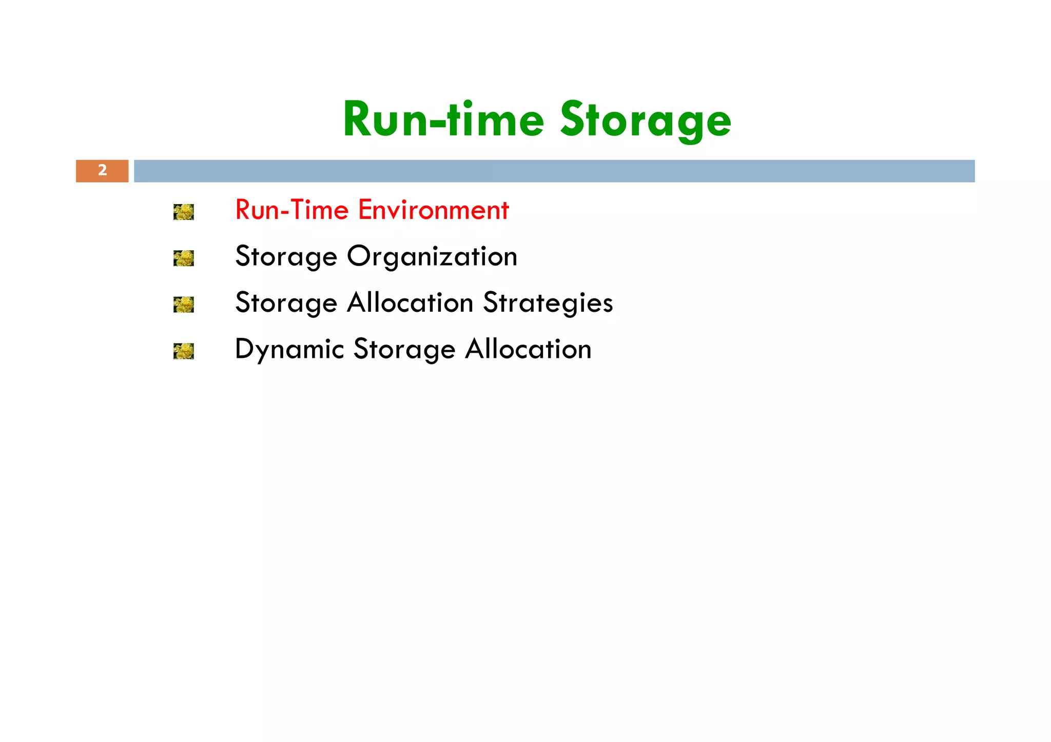 Run time storage | PDF