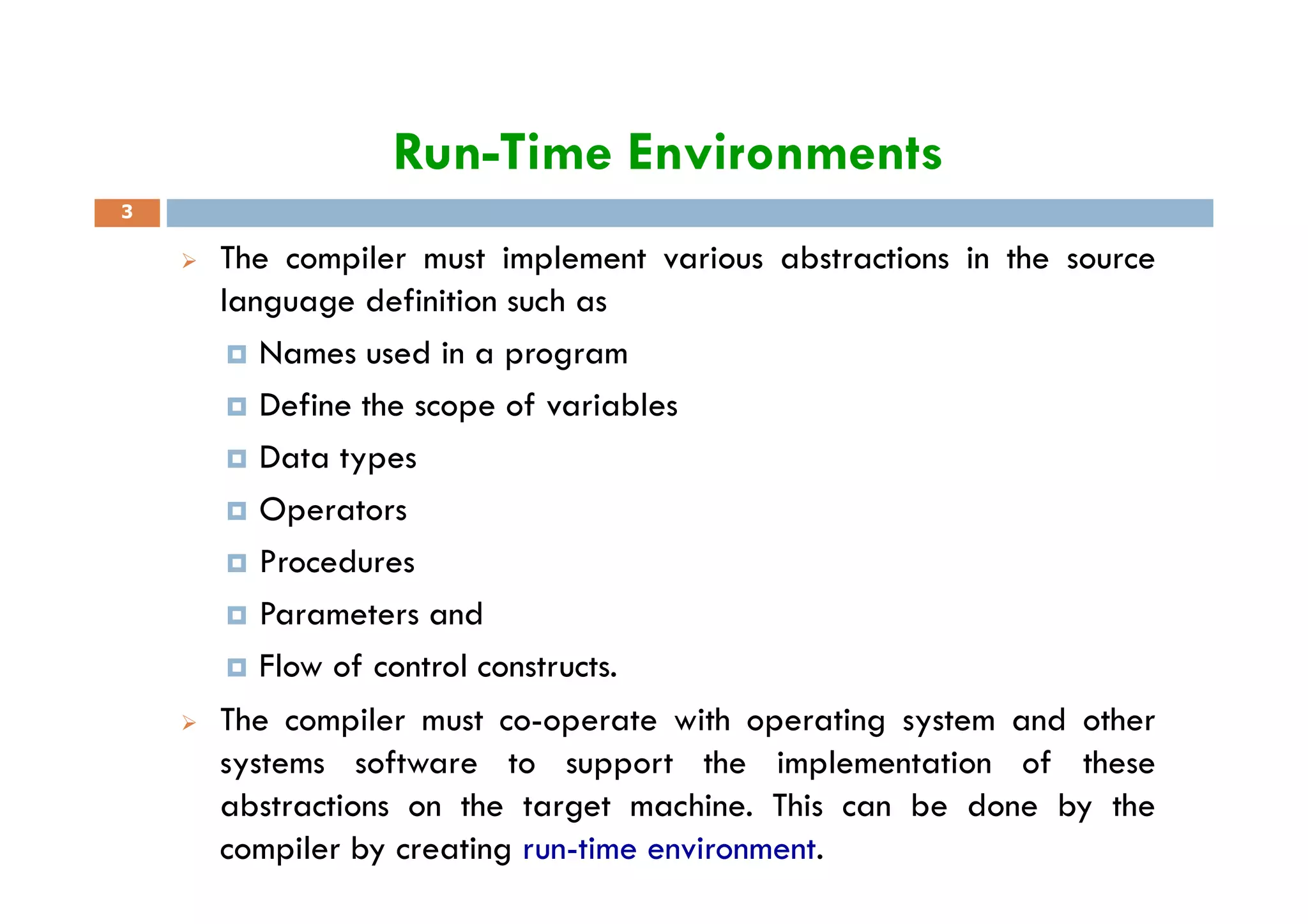 Run time storage | PDF