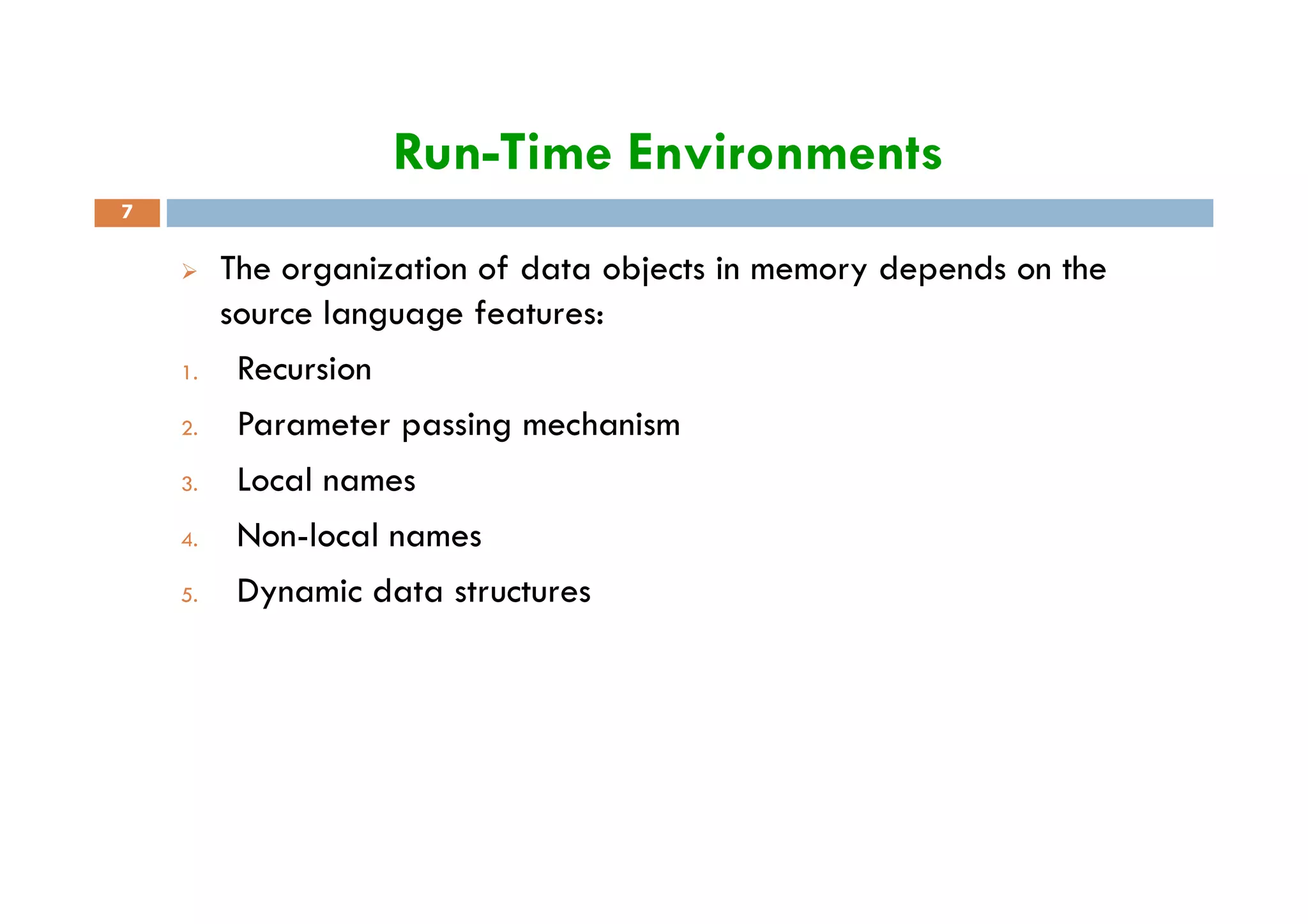 Run time storage | PDF