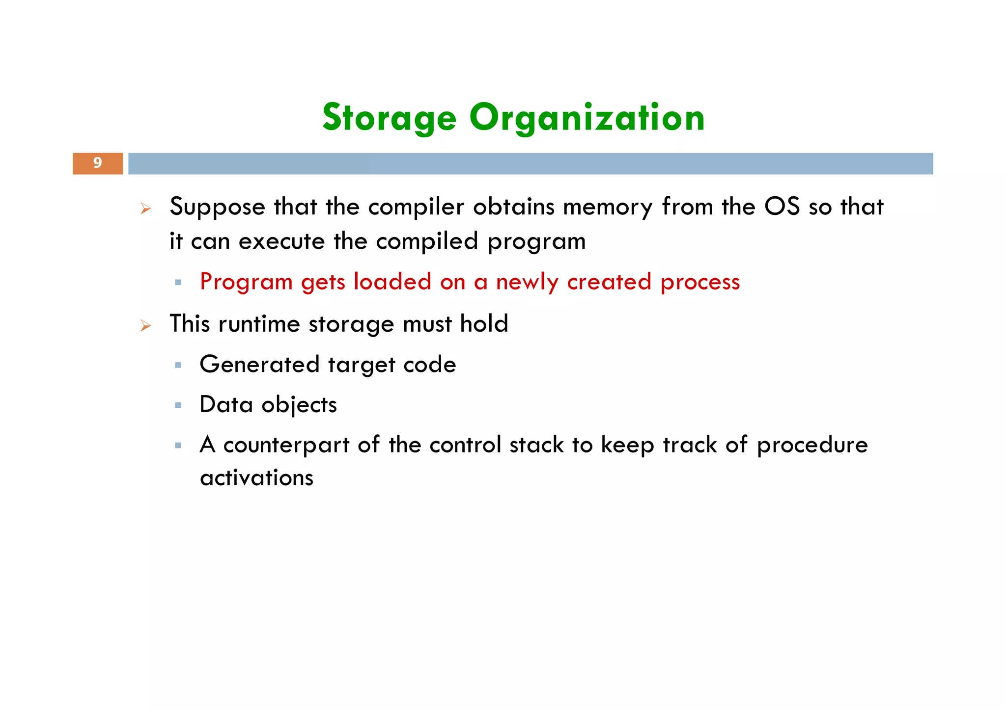 Run time storage | PDF