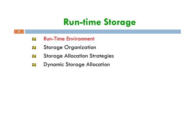 Run time storage | PDF