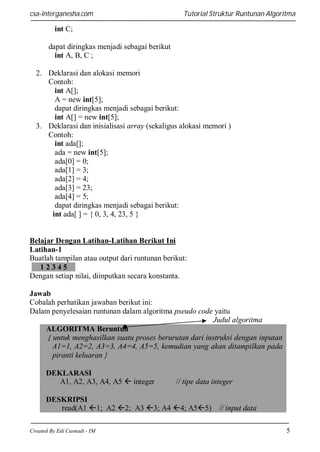Struktur Runtunan Algoritma | PDF