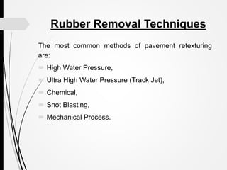 Runway resurfacing and repairing using modern materials and | PPTX