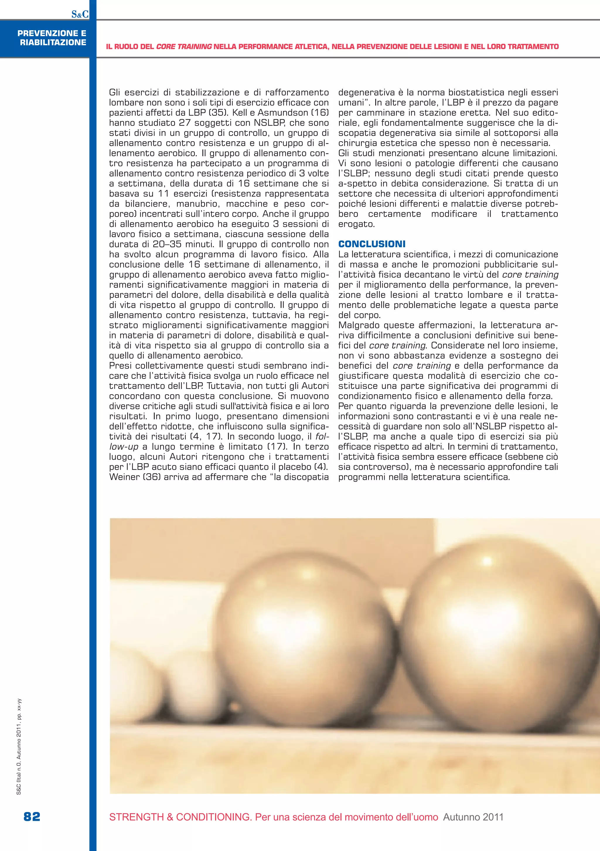 Ruolo core training performance atletica prevenzione lesioni | PDF