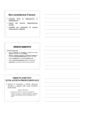 Secondo incontro - Ruolo orientamento | PDF