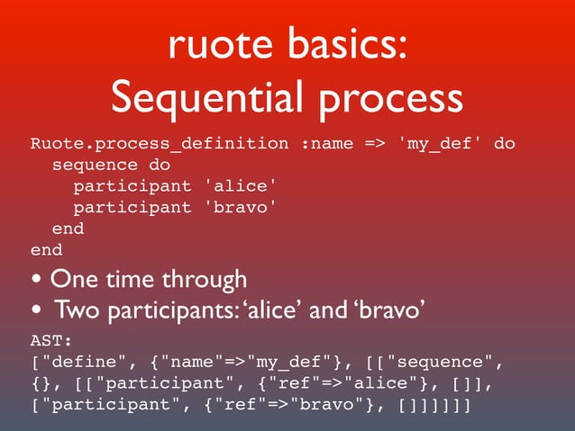 Ruote: A Ruby workflow engine | KEY | Programming Languages | Computing