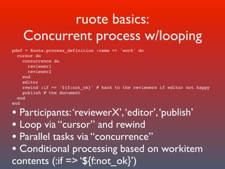 Ruote: A Ruby workflow engine | KEY | Programming Languages | Computing