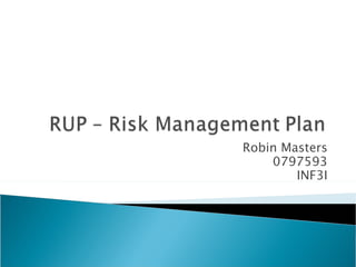 Rup Risk Management Plan | PPT