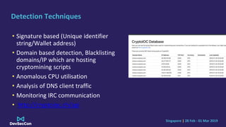 DevSecCon Singapore 2019: crypto jacking: An evolving threat for cloud containers | PPT