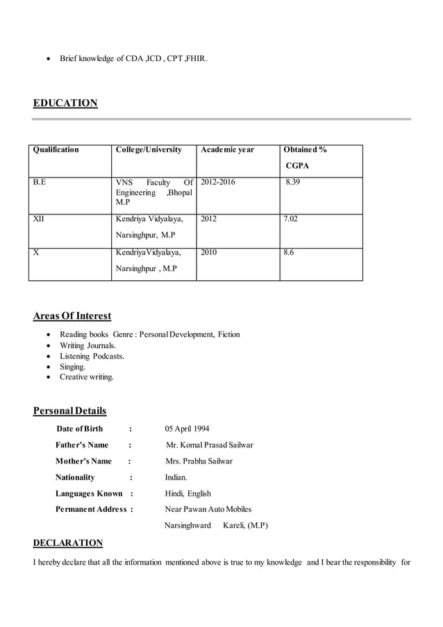 Rupali sailwar cv | DOCX | Computing | Technology & Computing