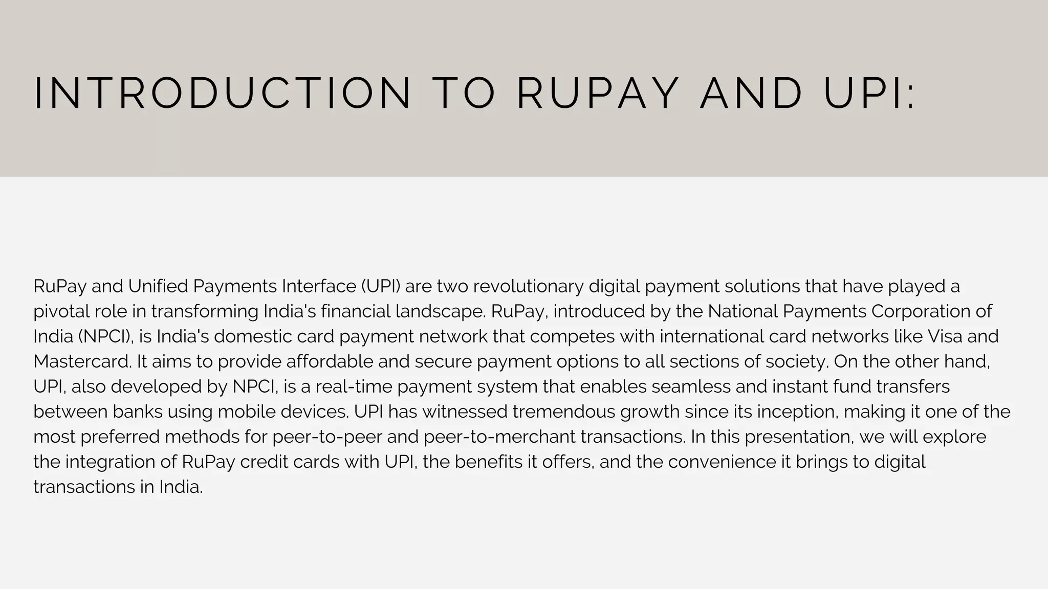 RuPay Credit Cards for UPI Payments In India | PDF