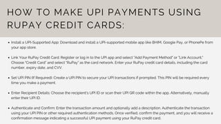 RuPay Credit Cards for UPI Payments In India | PDF