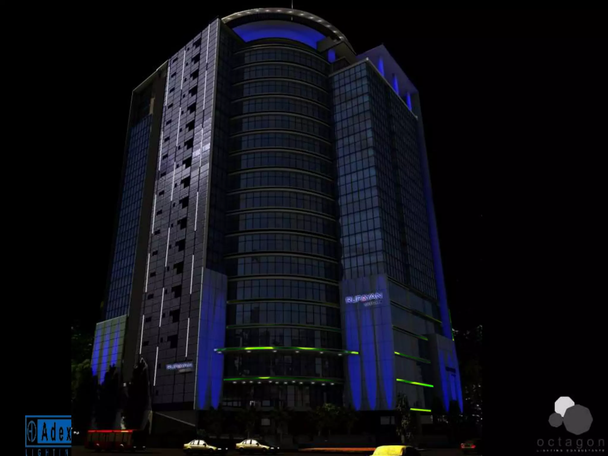 Façade Lighting at Rupayon Trade Center, Dhaka, Bangladesh. | PPSX