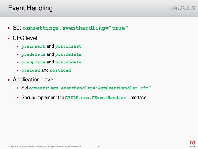 ColdFusion ORM - Advanced : Adobe Max 2009