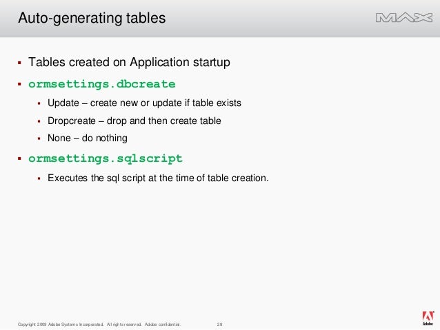 ColdFusion ORM - Advanced : Adobe Max 2009