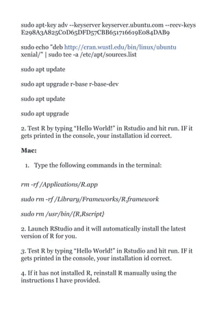 R Upgrade Instructions | PDF